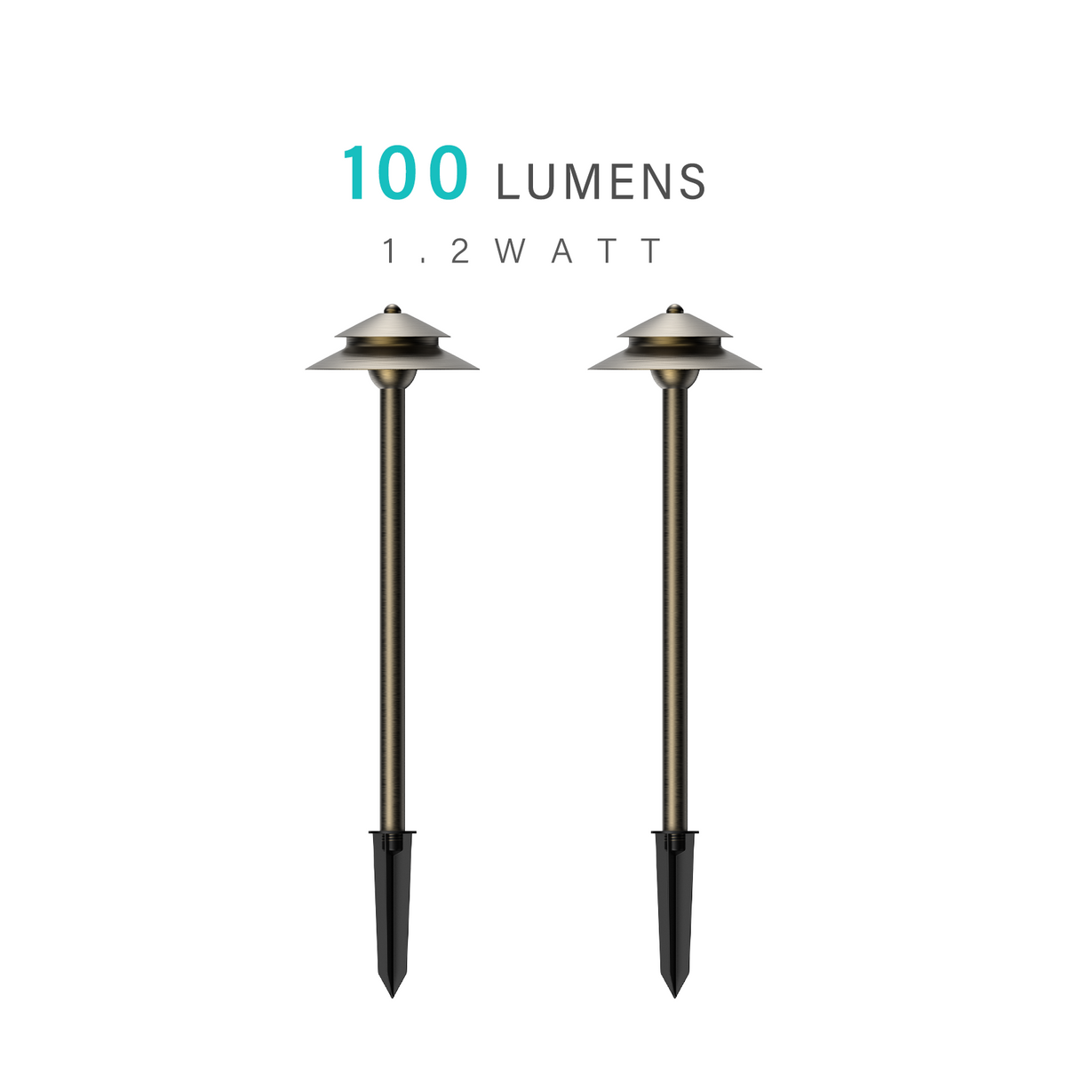 GOODSMANN Landscape Lighting Brass Low Voltage Pathay Lights 2PK 1.2W ...