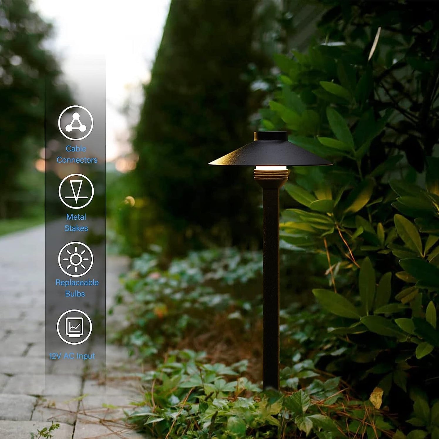 GOODSMANN Low Voltage Pathway Lights 6PK Kits 120 Lumen Outdoor Landsc ...